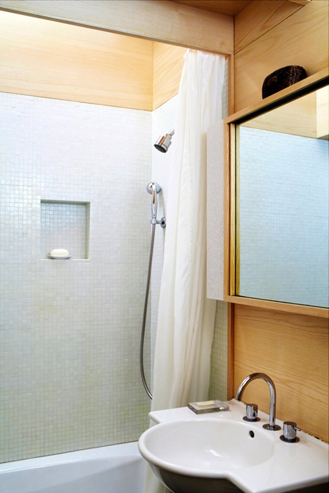 Photo 2 of 13 in Tips for Tiny Bathrooms from Space-Saving Wood-Paneled ...