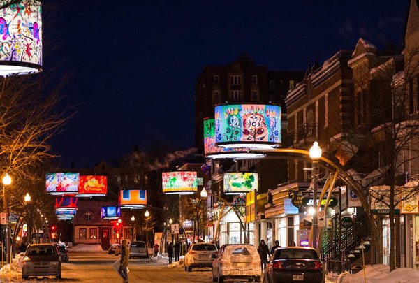 An LED Light Display Takes Over an Avenue in Quebec City - Dwell