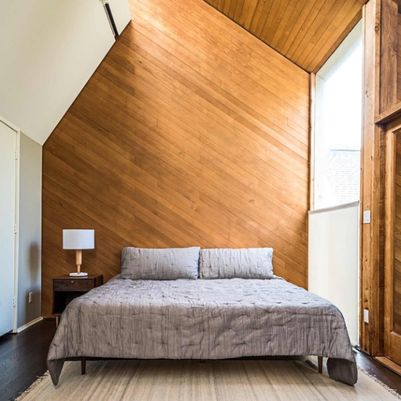 Photo of the Week: Angled Wood Bedroom - Dwell