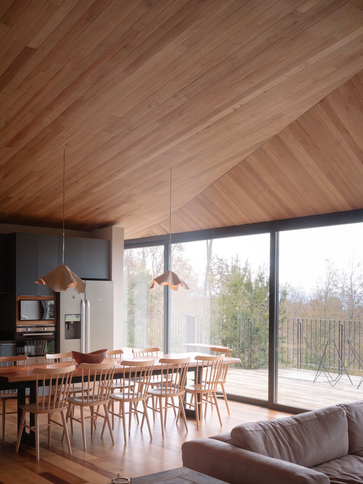 Photo 8 of 17 in A T-Shaped Cabin Hugs a Forested Hillside in Chile - Dwell