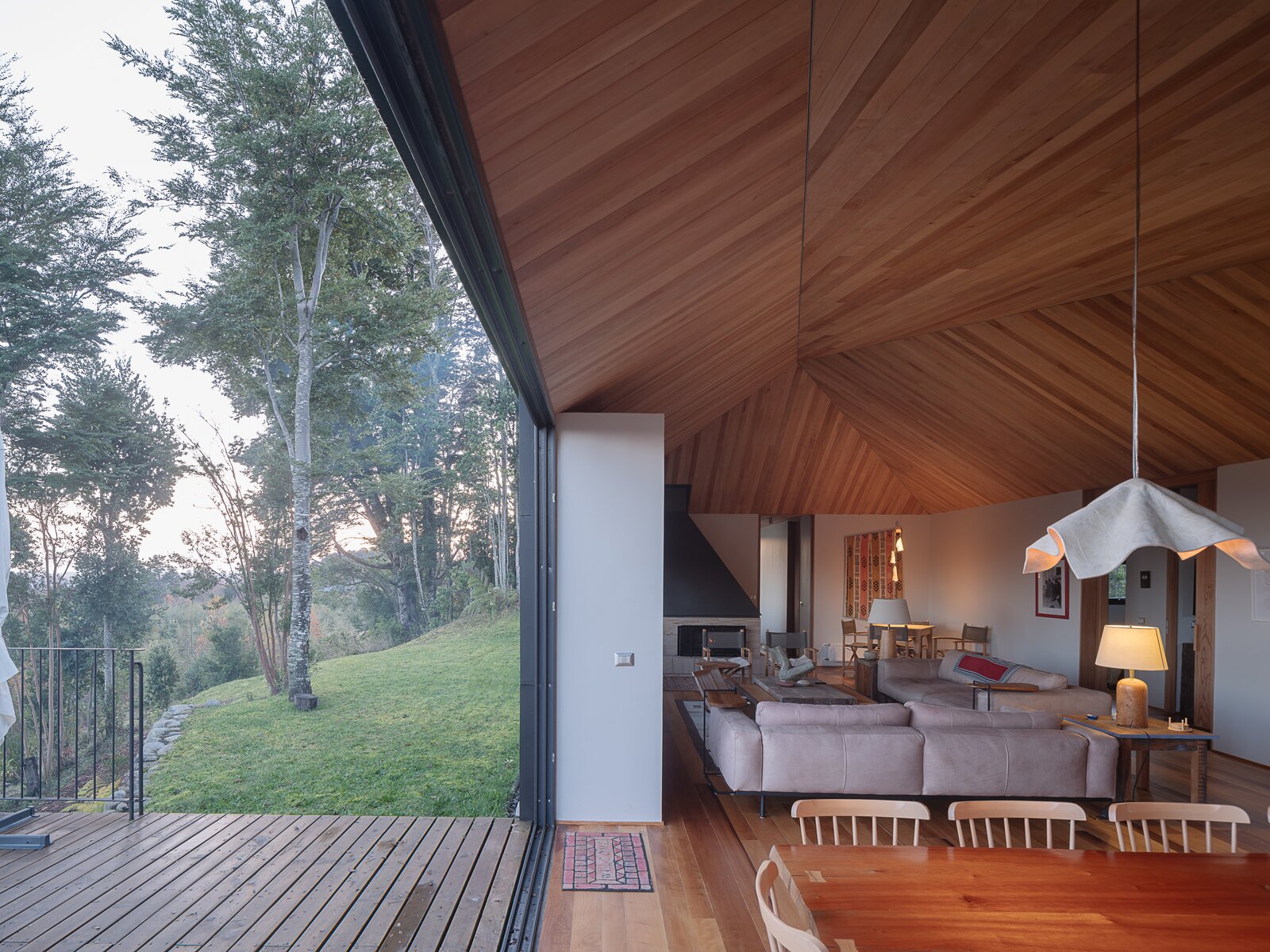 Photo 10 of 17 in A T-Shaped Cabin Hugs a Forested Hillside in Chile ...