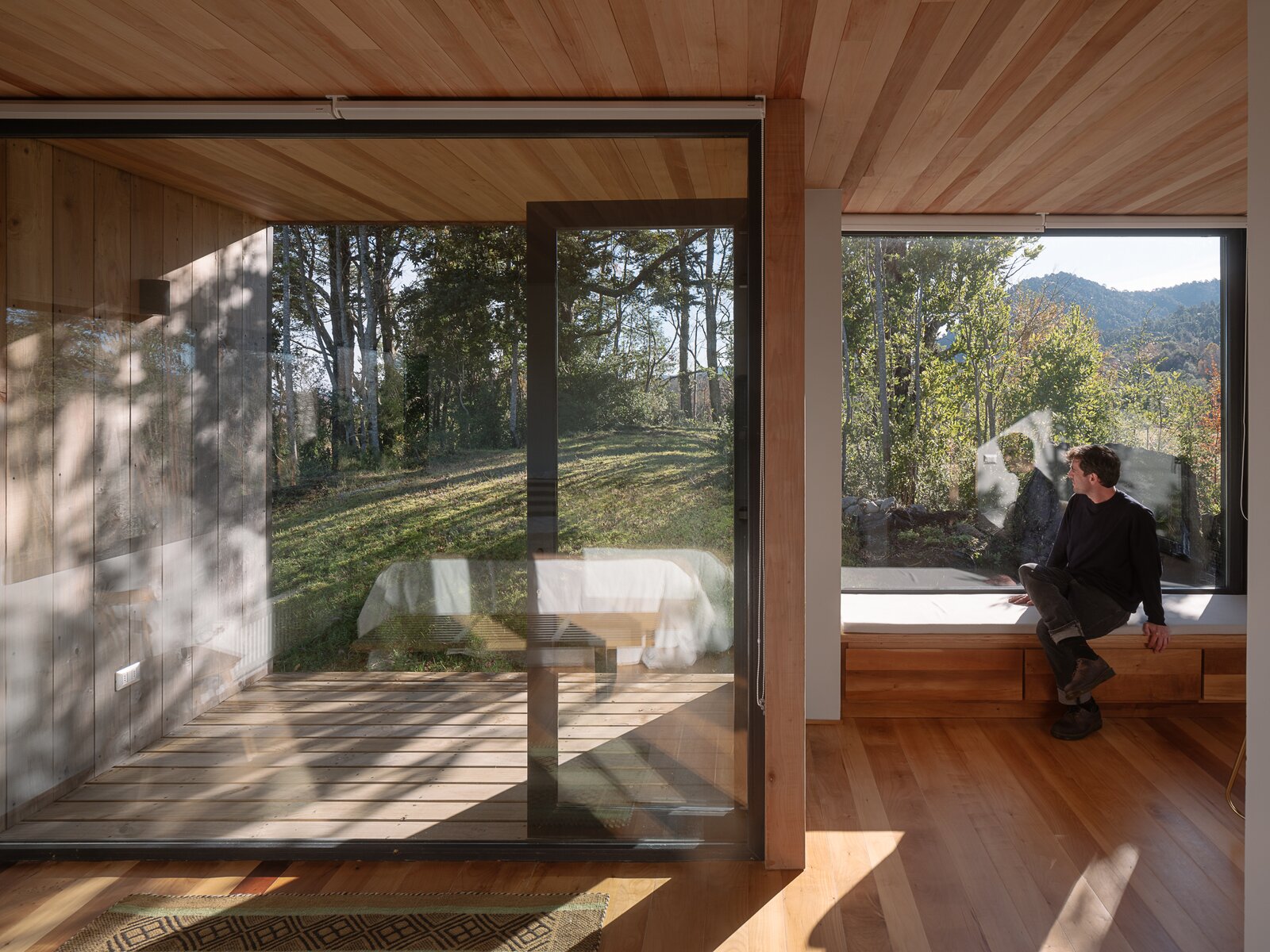 Photo 15 of 17 in A T-Shaped Cabin Hugs a Forested Hillside in Chile ...