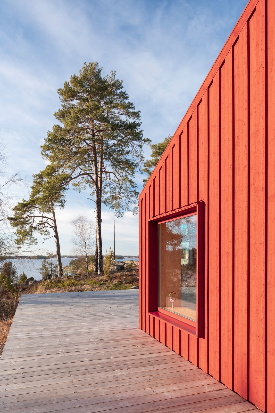 Photo 1 of 13 in A Tiny Cabin in Rural Sweden Pops With Red Pinewood ...