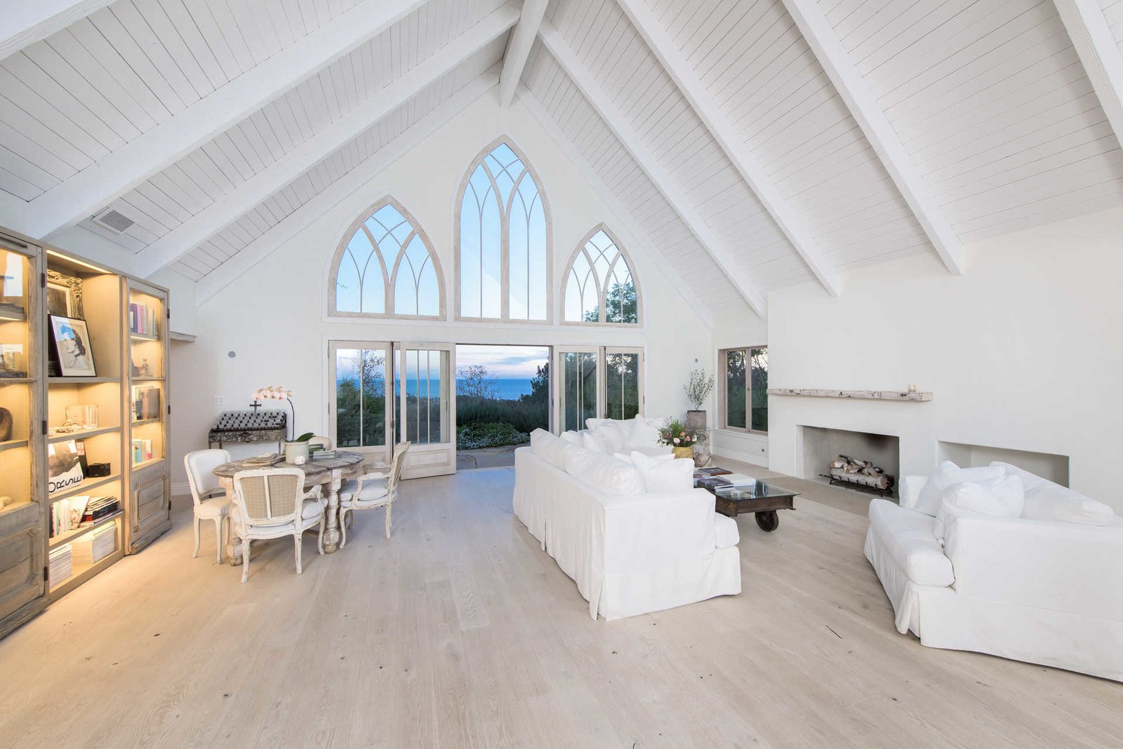 Cathedral Living Room Big Windows Before & After: A Cathedral Ceiling