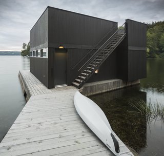 Exterior Flat Roofline Boathouse Design Photos and Ideas - Dwell