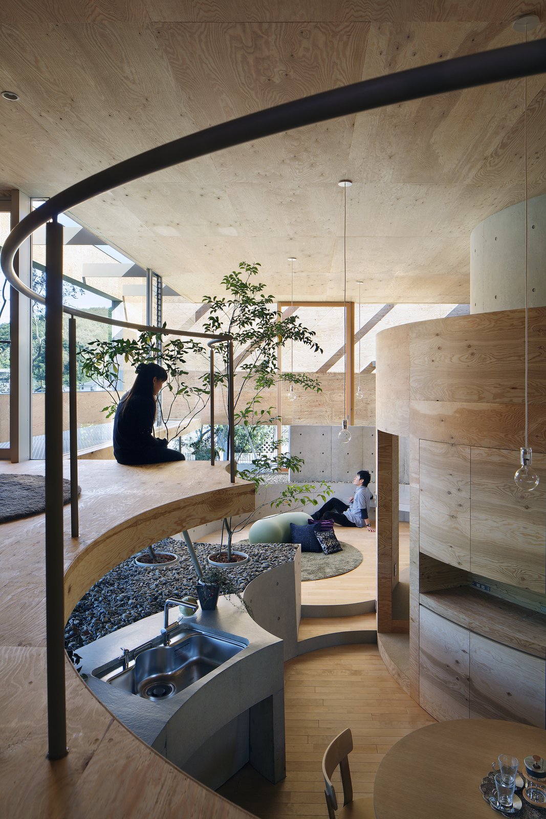 Photo 7 of 12 in This Japanese Home Has a Sunken Interior That Blends ...