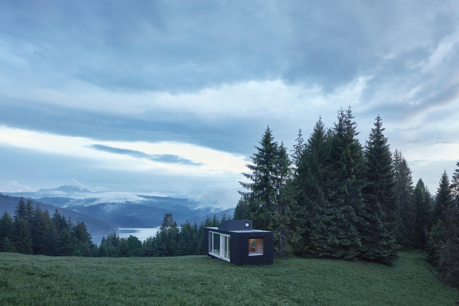Photo 4 of 14 in This Off-Grid Prefab Cabin Boasts a Hidden Hot Tub - Dwell