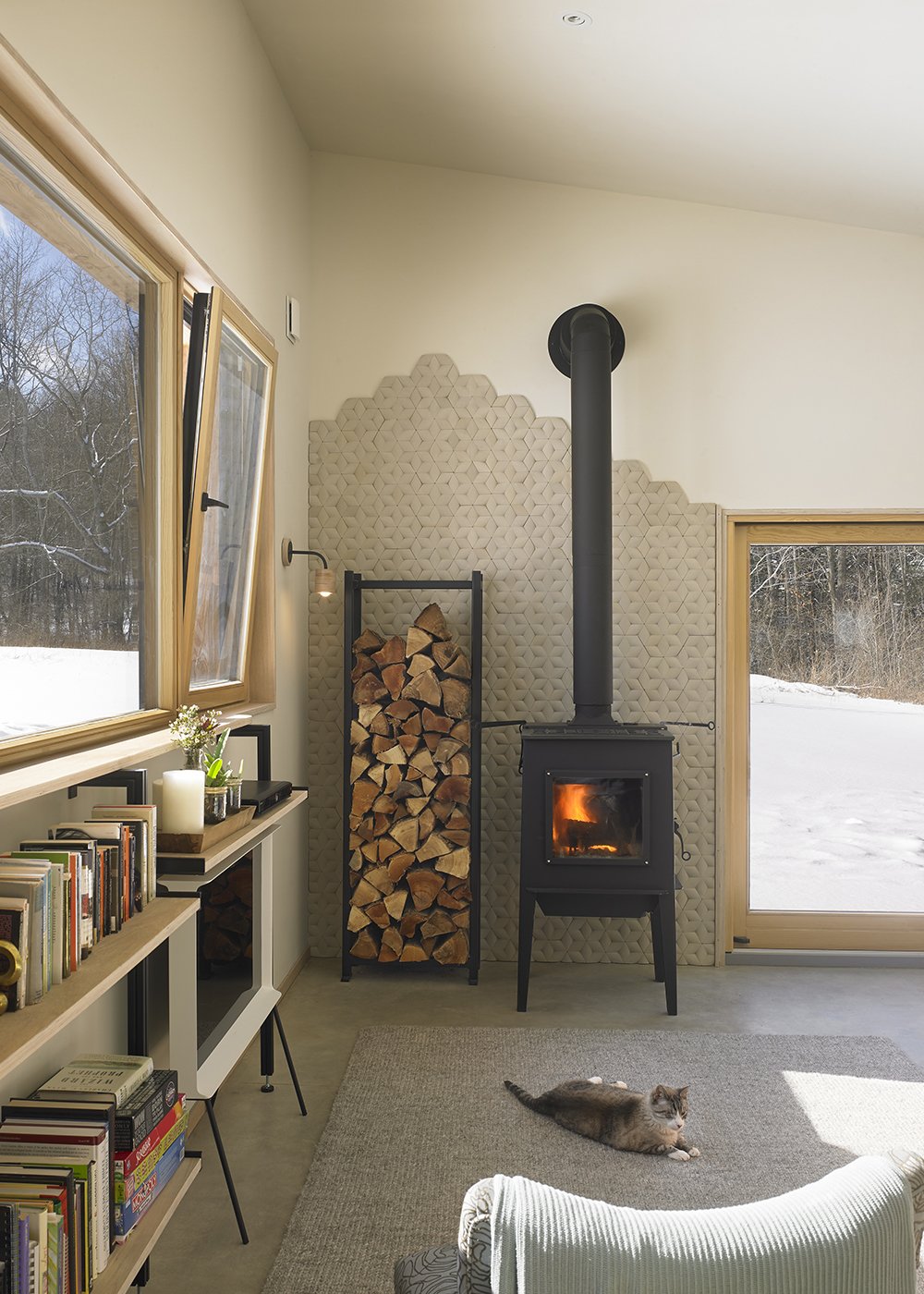 Photo 9 of 29 in 29 Ideas for Stylishly Stacking Firewood This Fall - Dwell