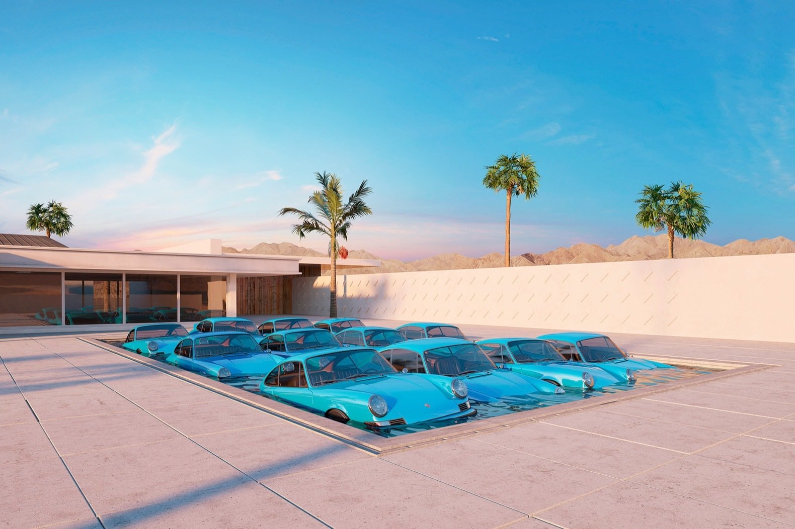 Photo 8 of 9 in Vintage Cars Meet Pool Floaties in This Artist’s Kooky ...