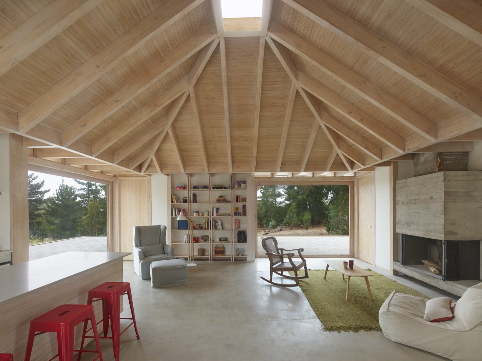 Photo 8 of 12 in This Pinwheel-Shaped House of Pine Is a Lesson in ...