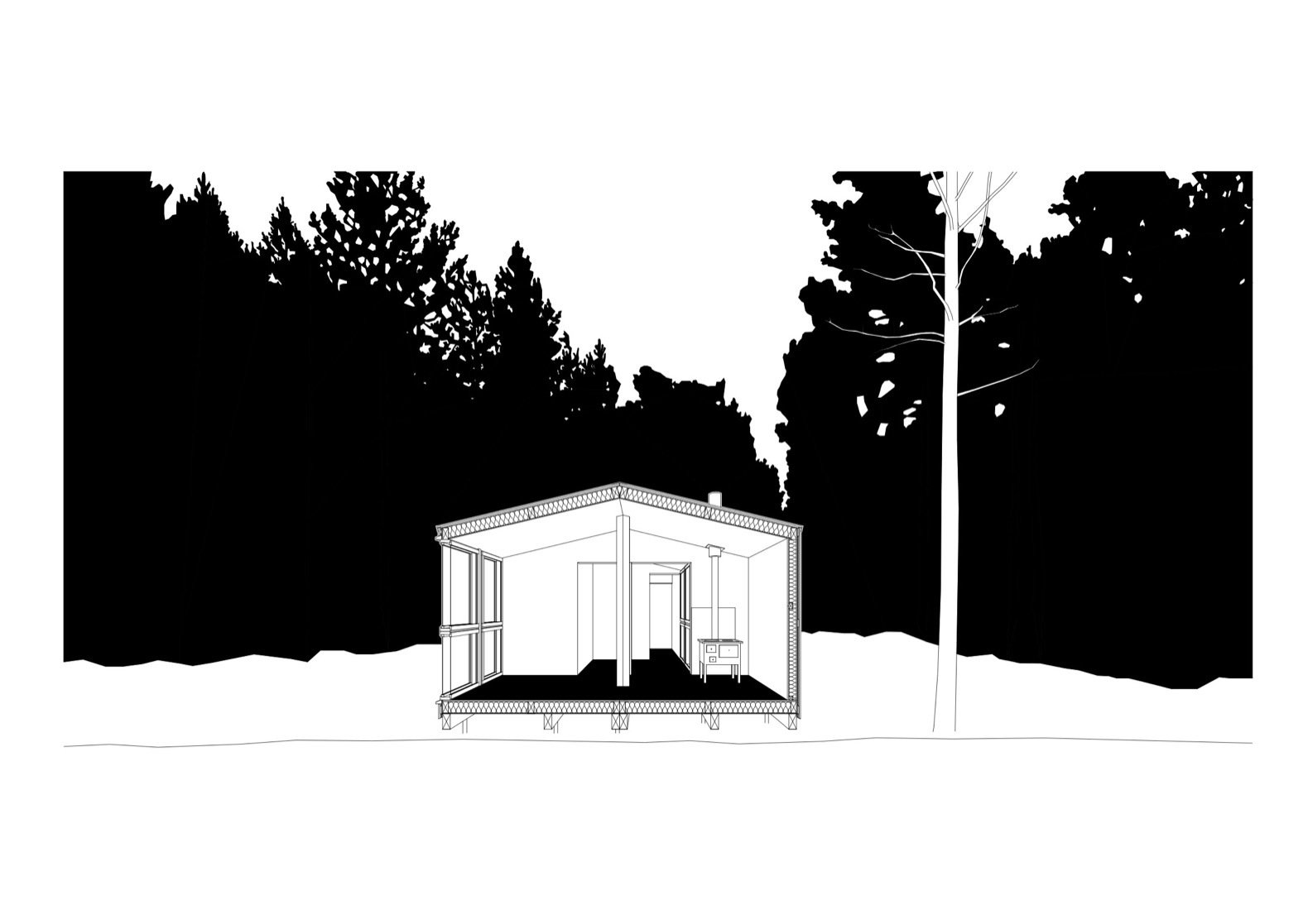 Photo 19 of 20 in Students Build a Tiny Prefab Cabin in the Woods For ...