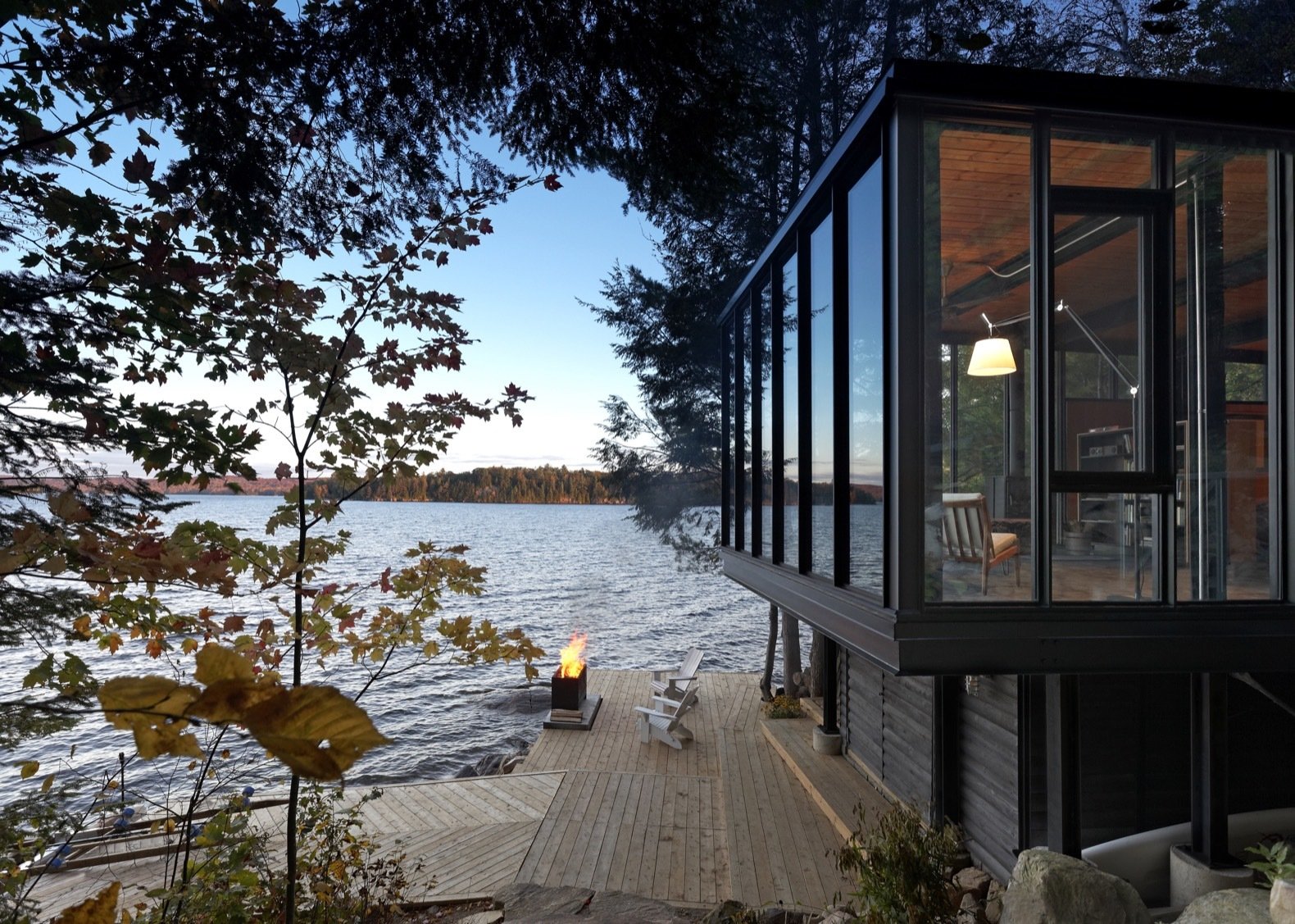 Photo 1 of 11 in Glass Walls Wrap a Prefab Boathouse on a Remote ...