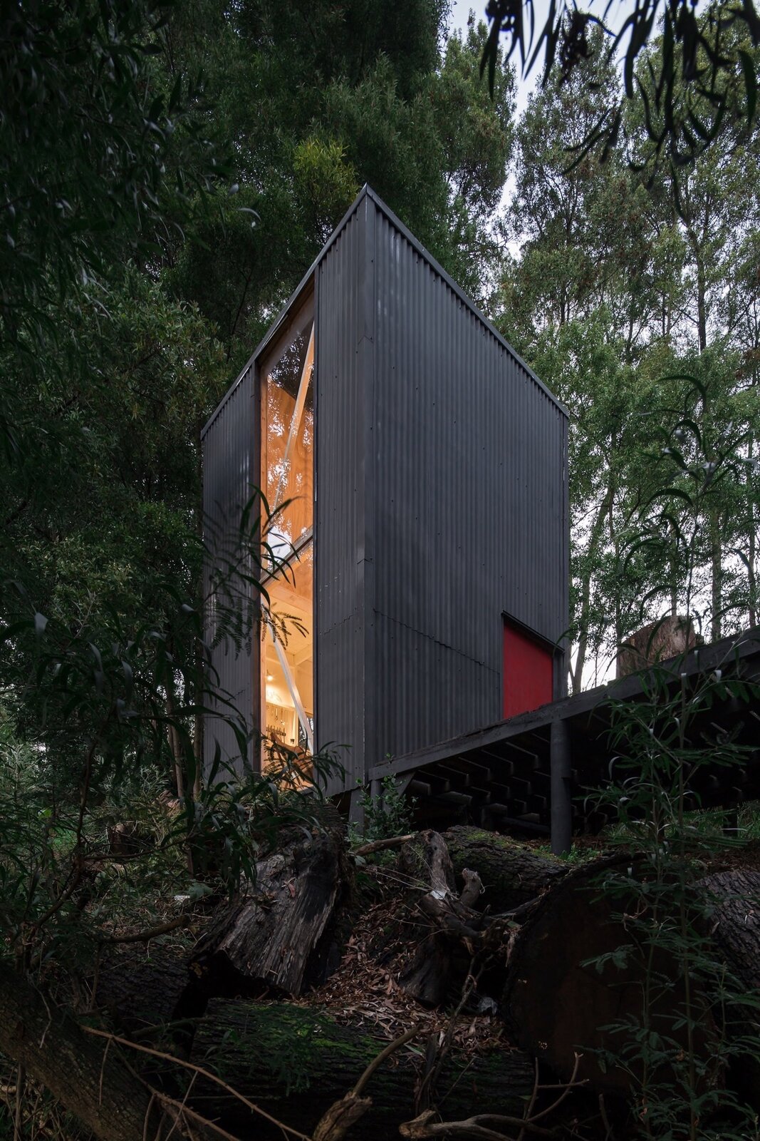 Photo 3 of 15 in This Matte Black Cabin Was Built for Roughly the Cost ...