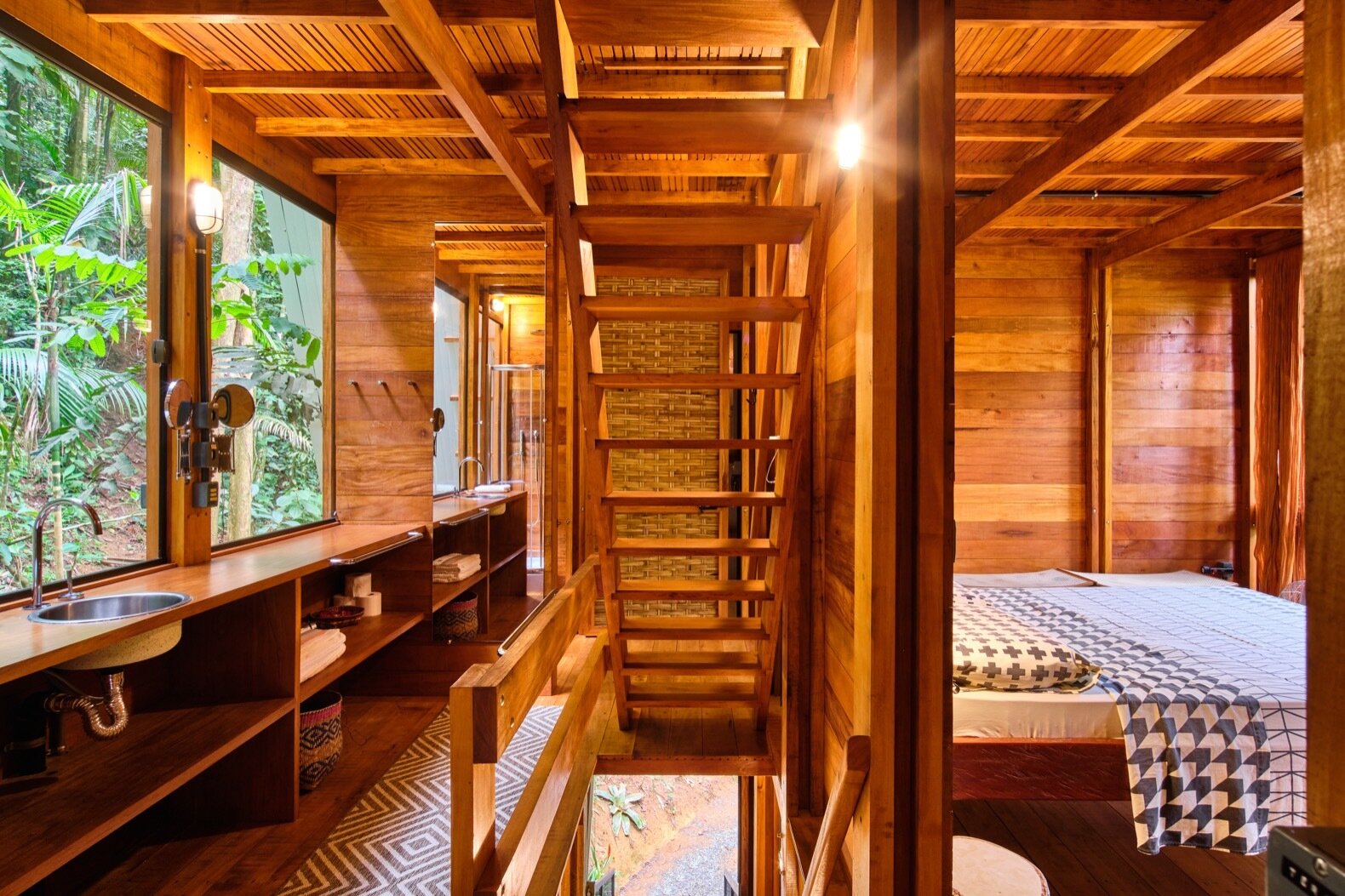 Photos from An A-Frame Eco-Cabin in Brazil Rises Among Towering Palms ...