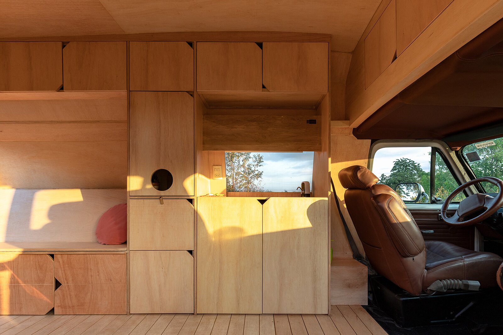 Photo 4 of 16 in This Chevy Camper Van’s Wondrous Wooden Interior Will ...