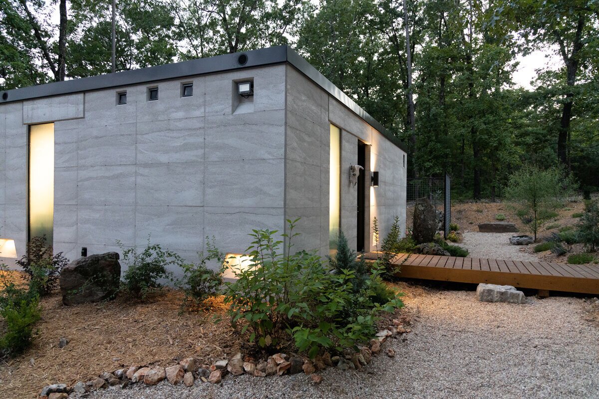 Photo 1 of 38 in The CALX Cabin, a Rammed Earth abode in the Ozark ...