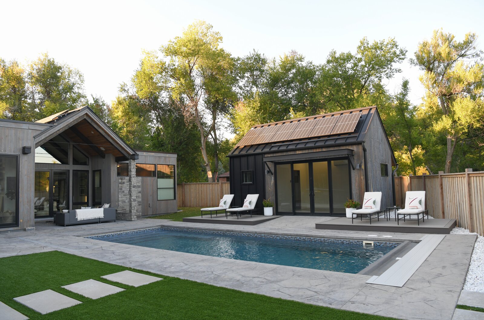 Photo 1 of 13 in Modern Boulder Backyard with Pool House by Yardzen - Dwell