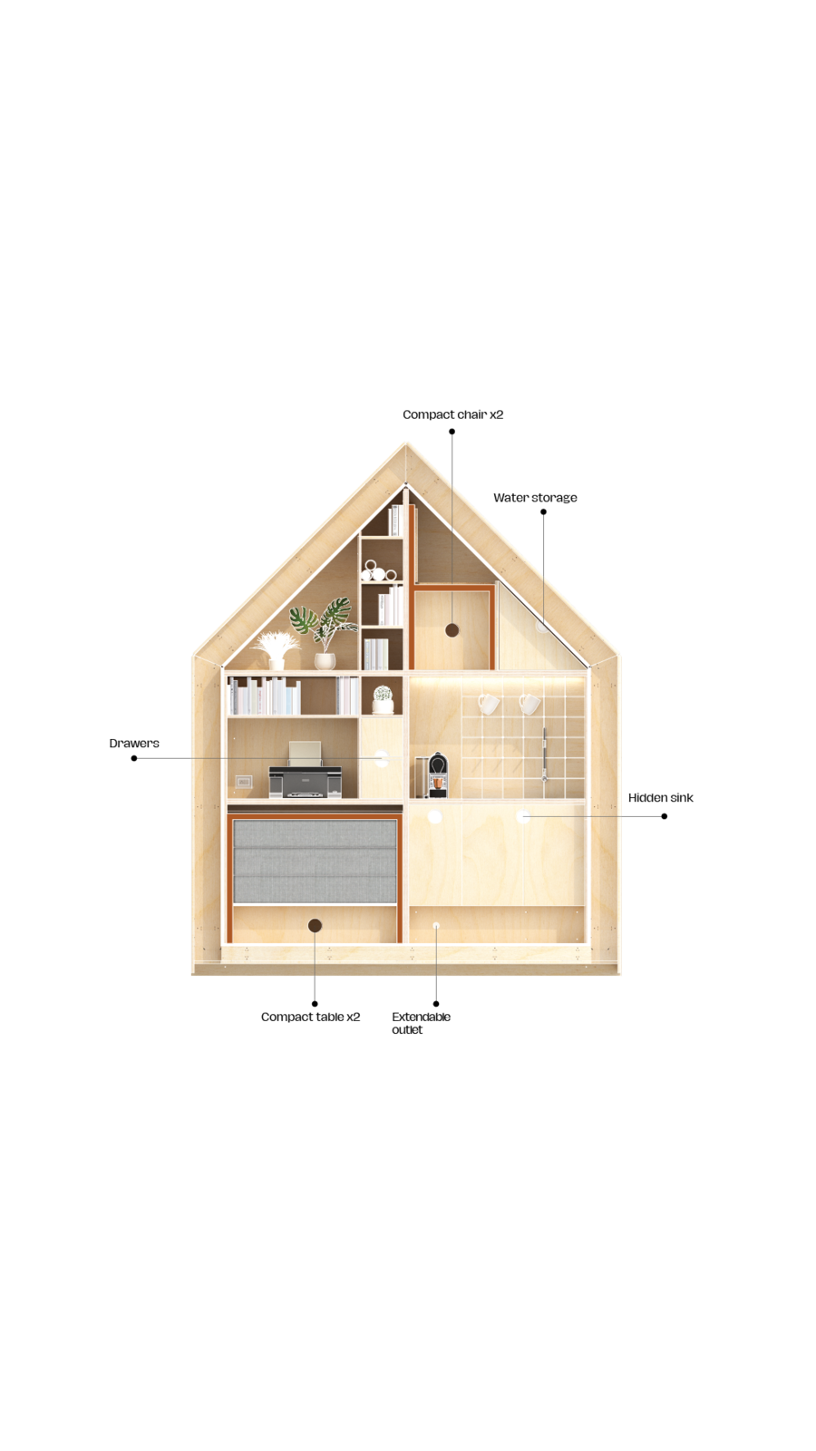 Photo 9 of 11 in This Tiny $8K Prefab Stretches Open for When You Need ...