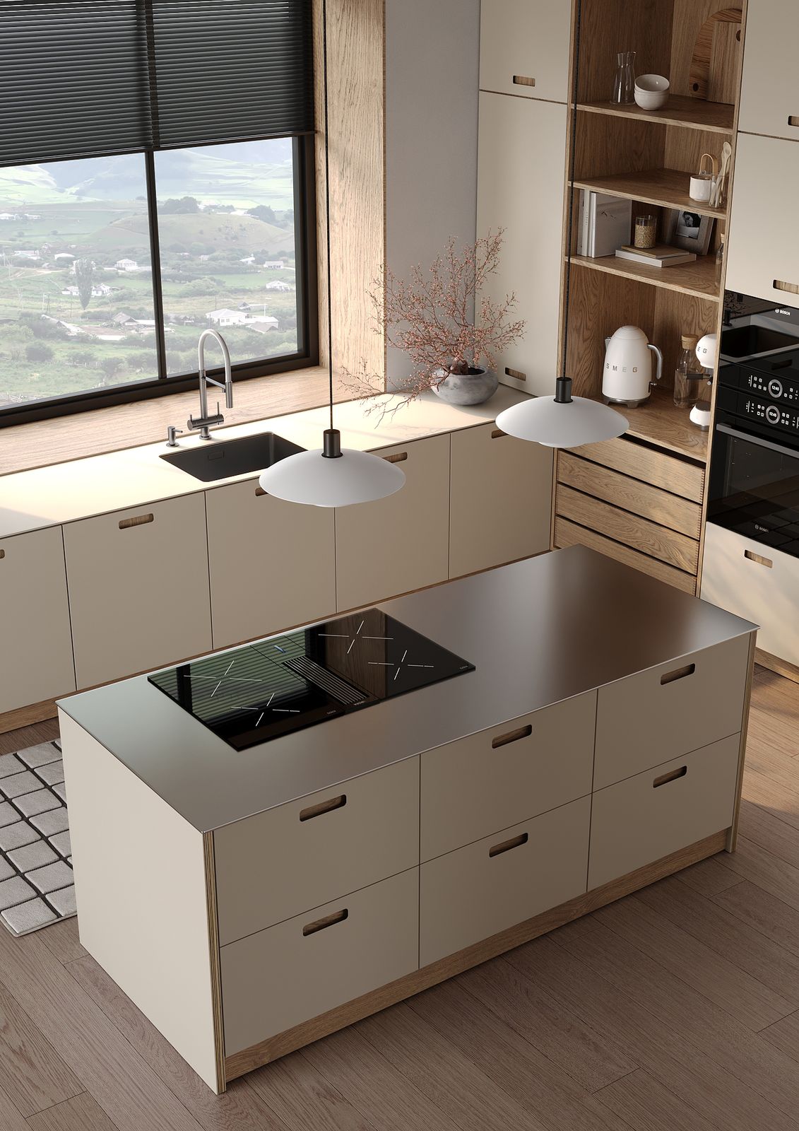 Photo 5 of 13 in Recess Kitchen: Modern Cut-Out Handles in Scandinavian ...