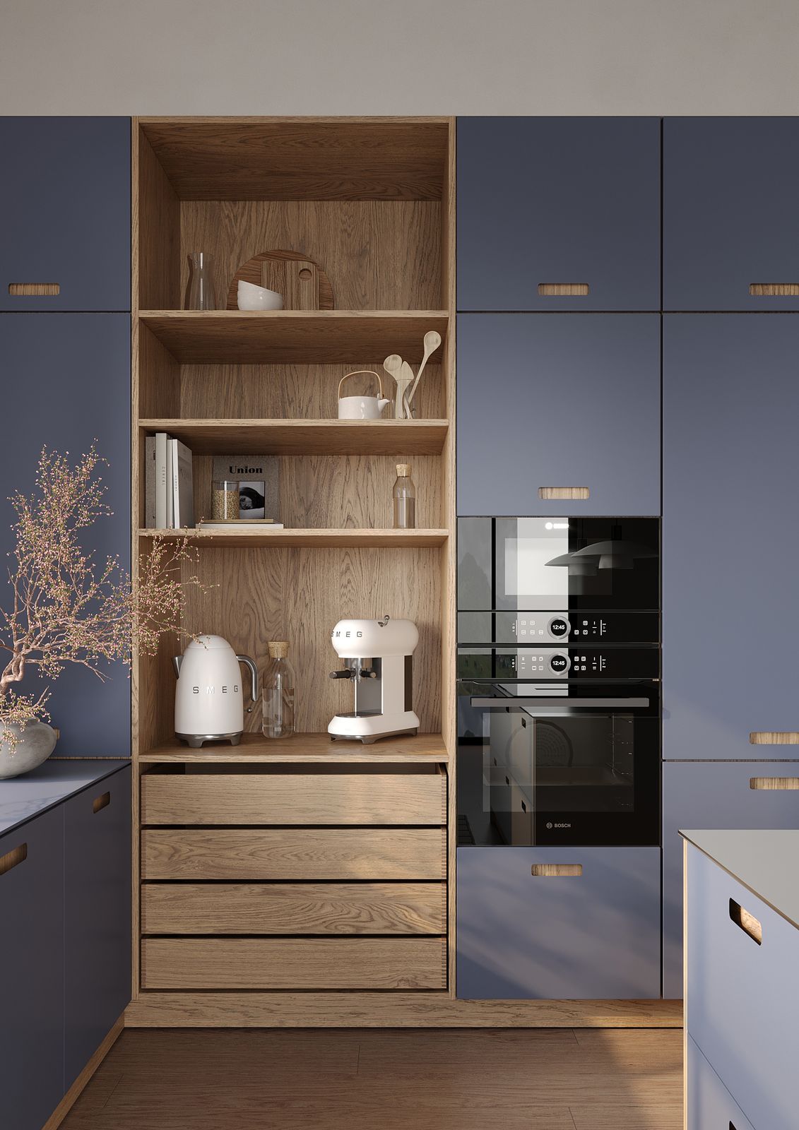 Photo 5 of 12 in Recess Blue: Stylish Scandinavian Kitchen with Cutout ...