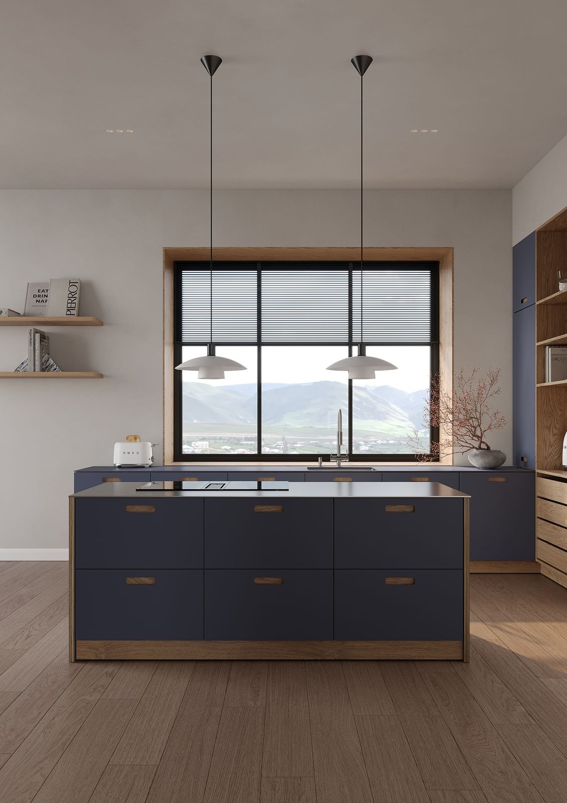 Photo 12 of 12 in Recess Blue: Stylish Scandinavian Kitchen with Cutout ...