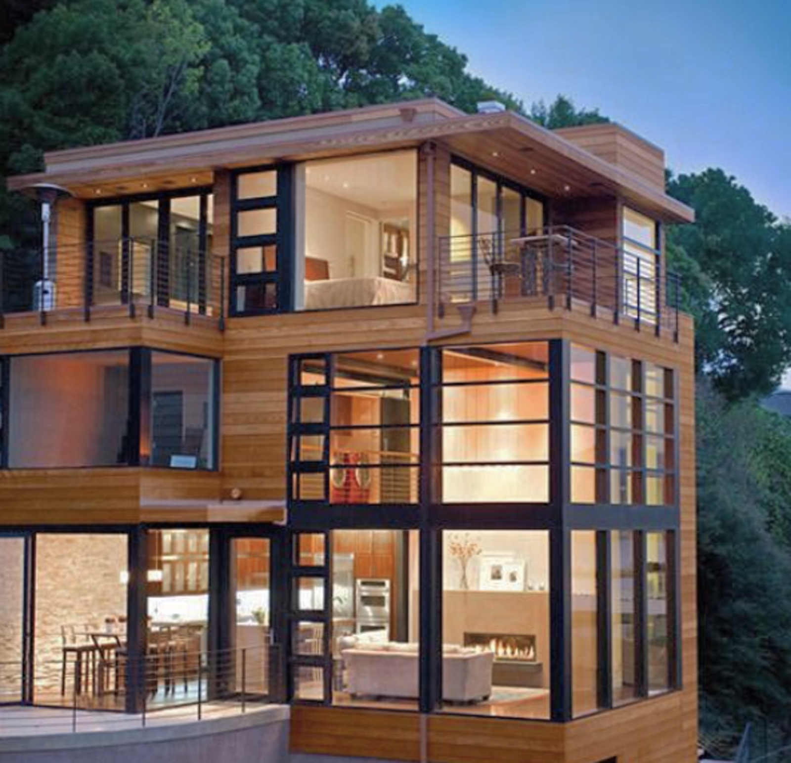 Photo of the Week: Wood and Glass Box Home - Dwell