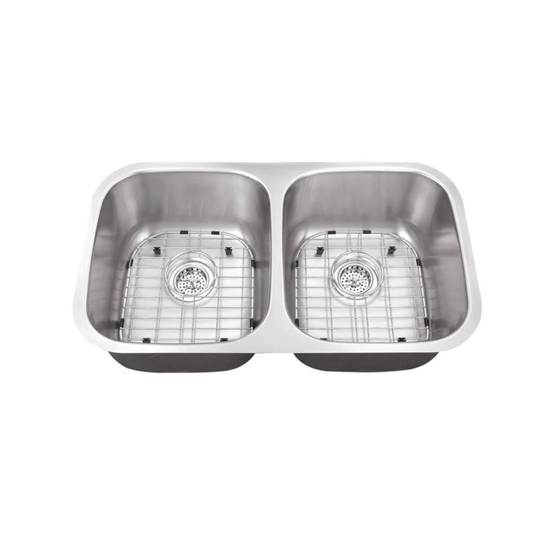 Miseno Undermount Double Basin Stainless Steel Kitchen Sink With Single ...