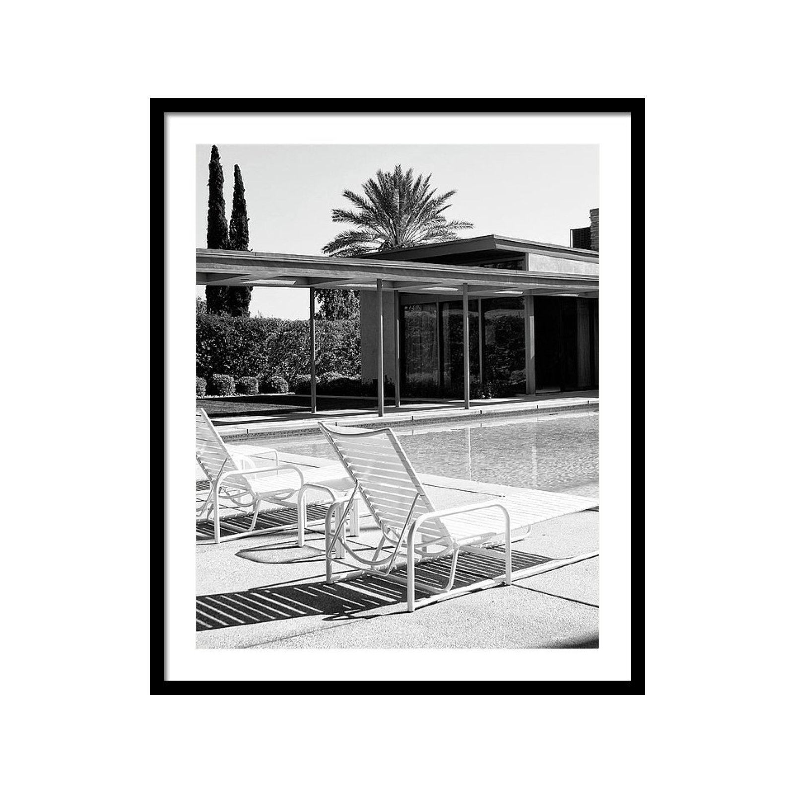Sinatra Pool BW Palm Springs by William Dey Wall Art by Pixels - Dwell
