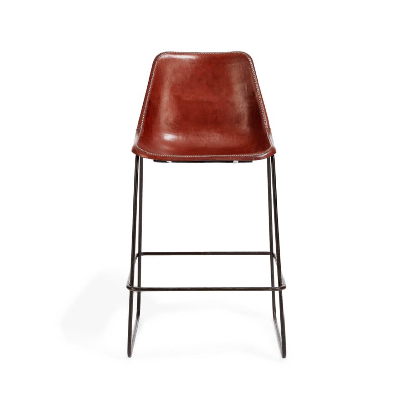 ABC Carpet & Home Giron Leather Counter Stool Brown by ABC Carpet ...
