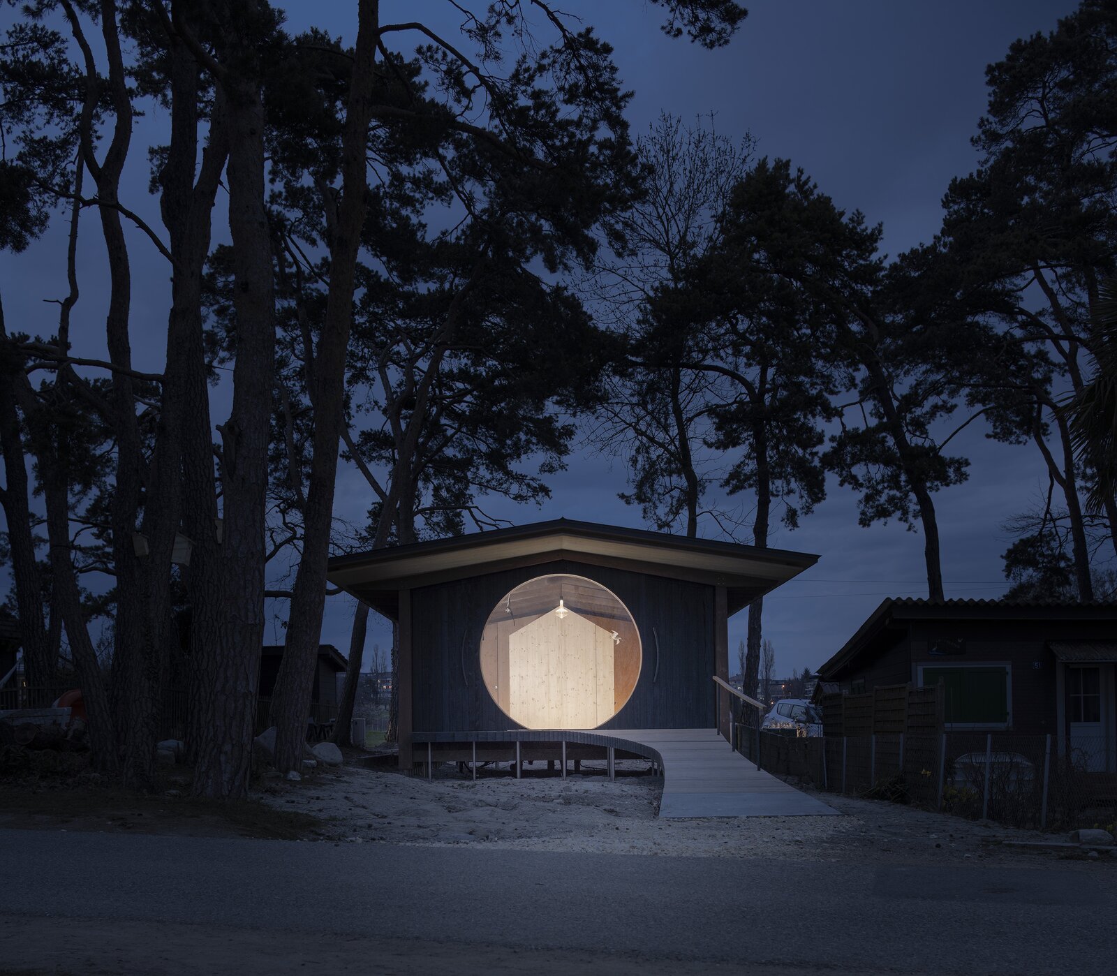 Photo 8 of 10 in A Tiny Cabin for Migrating Birds Rises in Switzerland ...