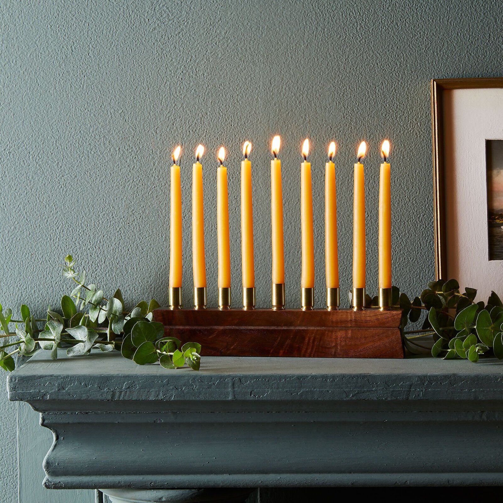 Yoav S Liberman Handcrafted Walnut and Brass Menorah by Food52 - Dwell
