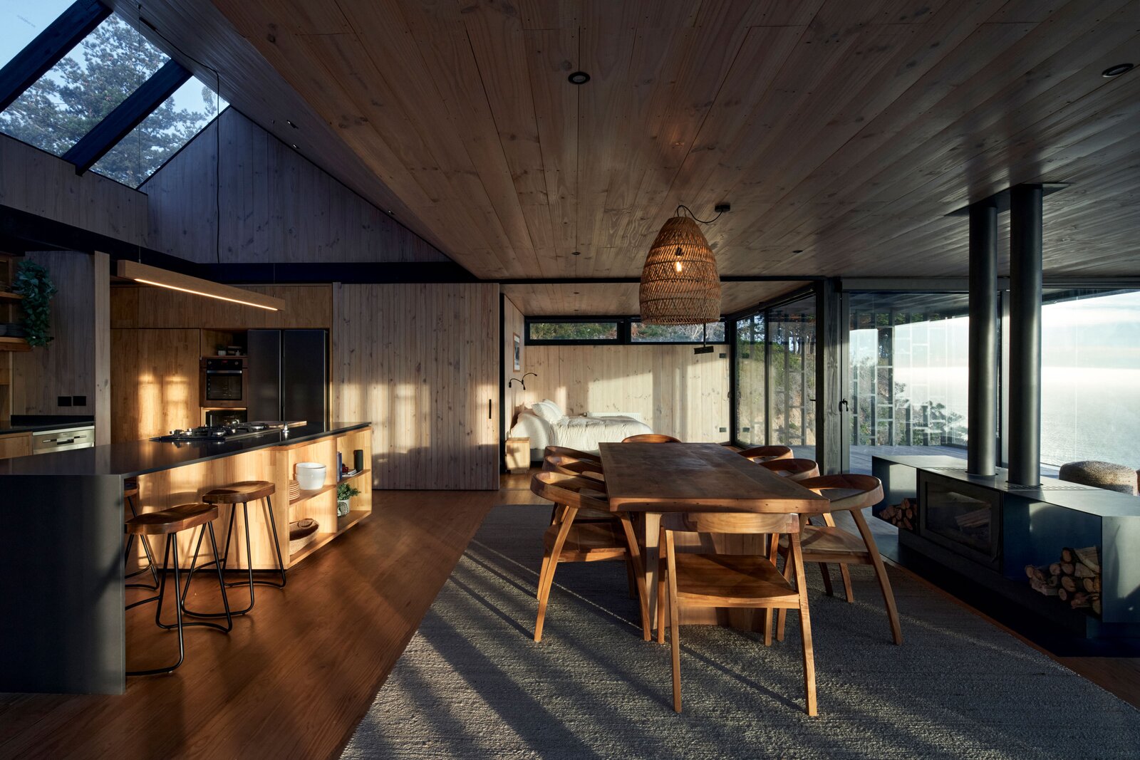 Photo 5 of 11 in A Surfer Couple Build an All-Black Off-Grid Cabin on a ...