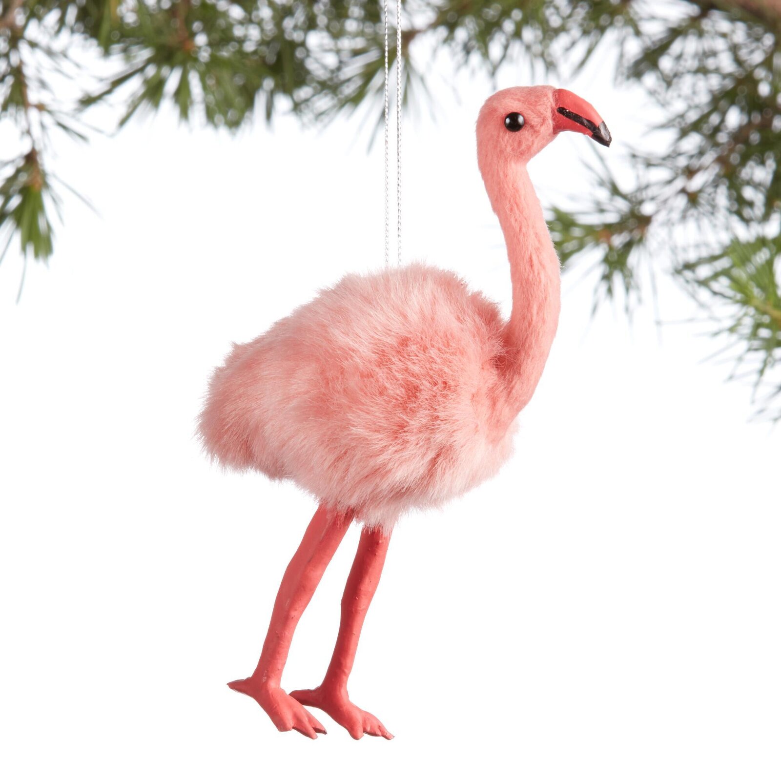 Faux Fur Flamingo Ornament by Cost Plus World Market - Dwell