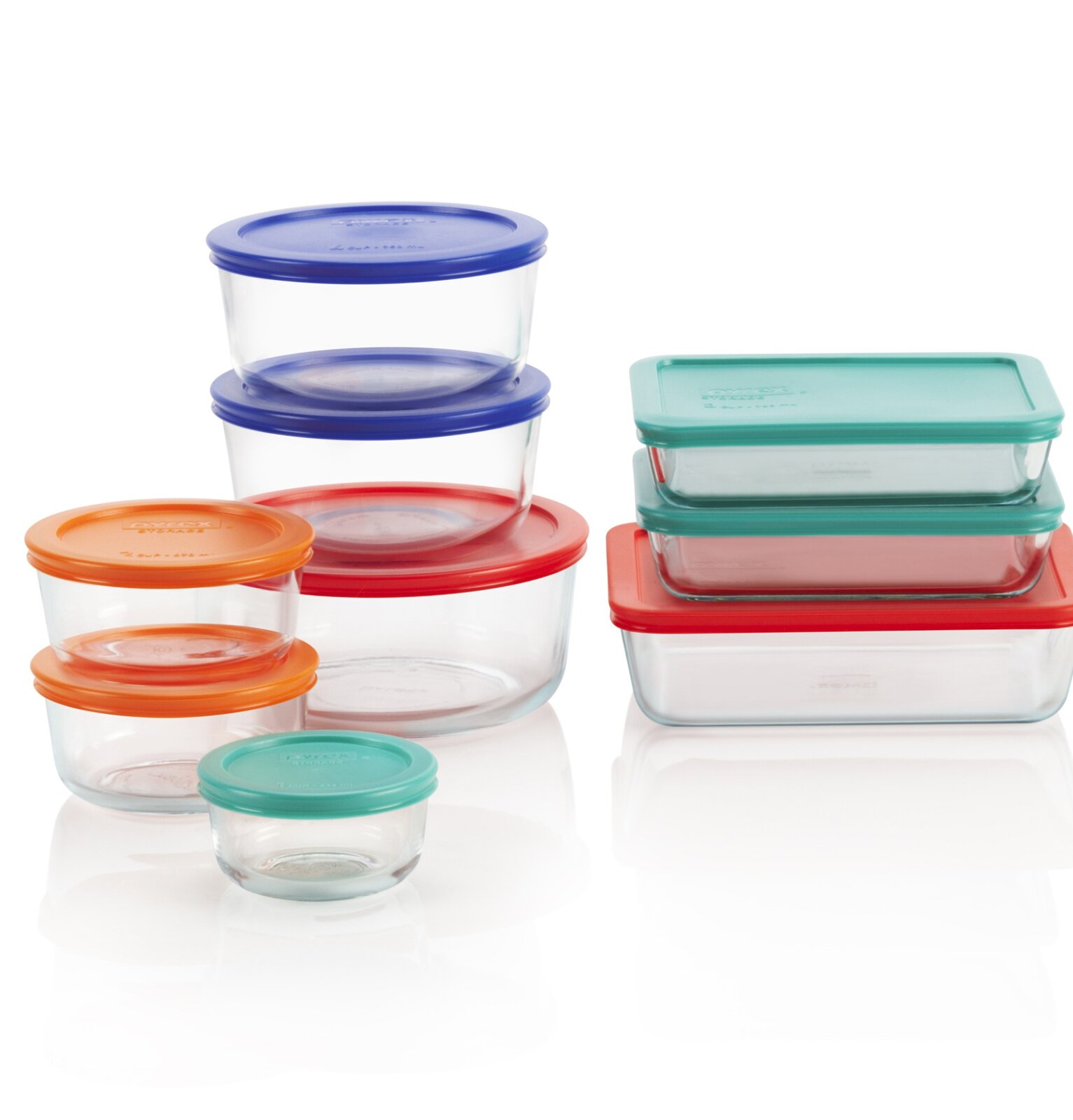 Pyrex Colored Lid Set, Set of 18 by Dwell - Dwell