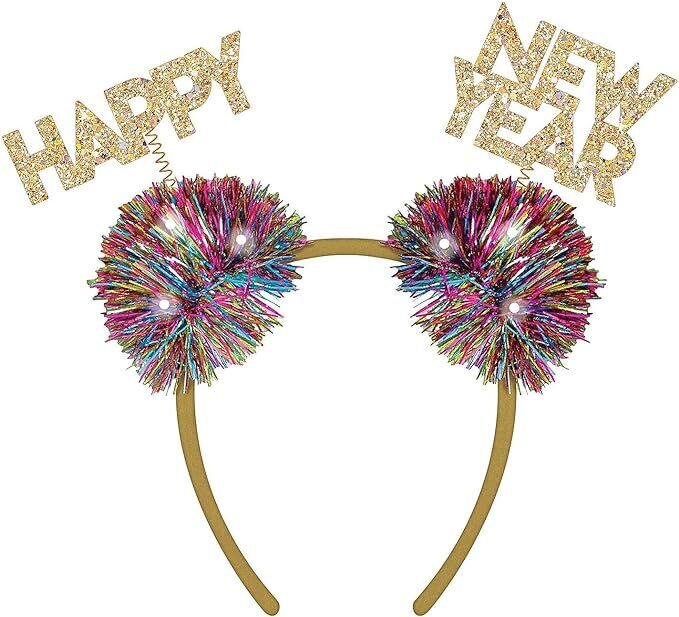 Happy New Year Pom Pom Light Up Headband by Dwell - Dwell