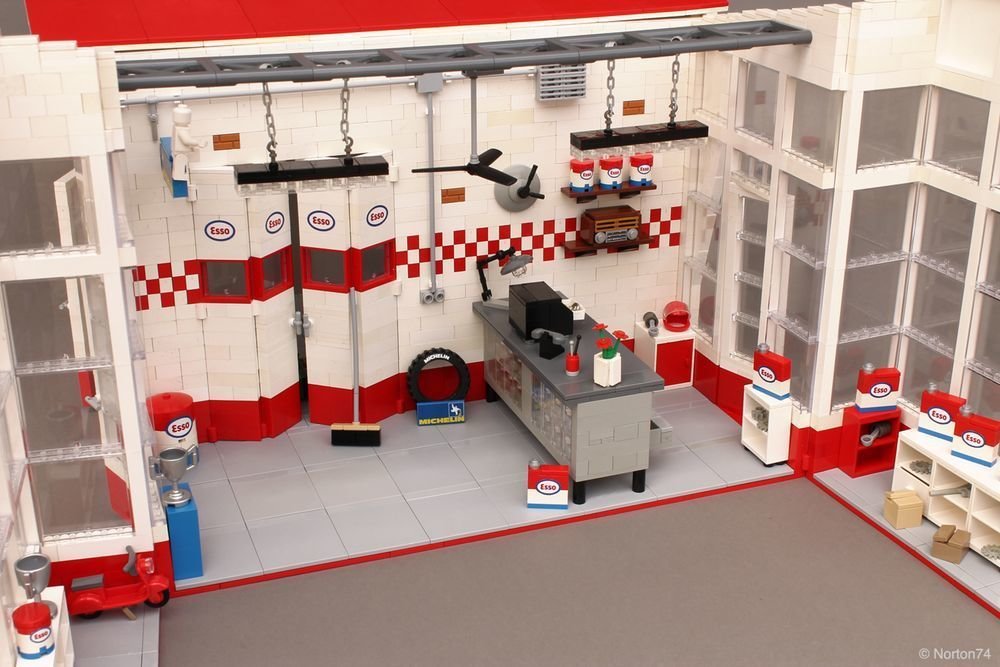Photo 3 of 7 in A Modernist Gas Station Made From Lego Is Fit For Any ...