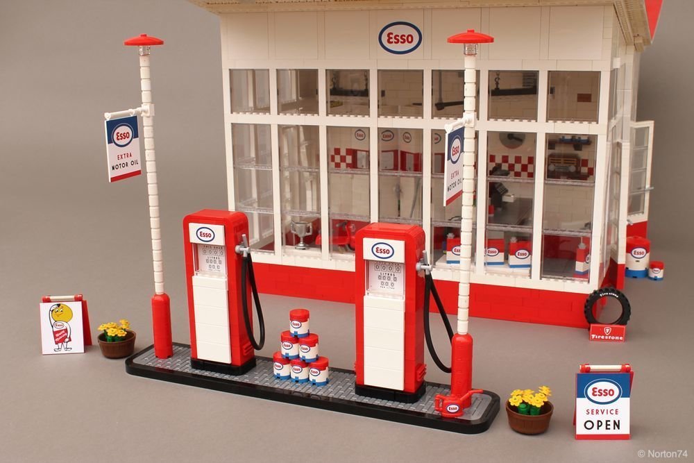 Photo 5 of 7 in A Modernist Gas Station Made From Lego Is Fit For Any ...