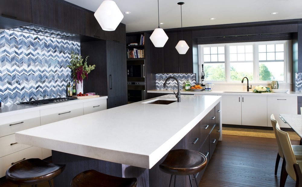 Bold Kitchen Island Pendant Lighting Shines Bright in Boston Home - Dwell
