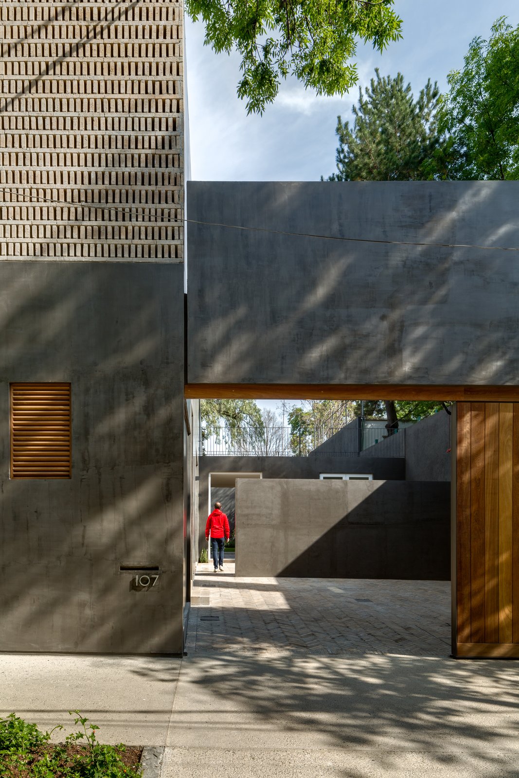Photo 3 of 11 in Delightful Material Contrasts Define a Courtyard Home ...
