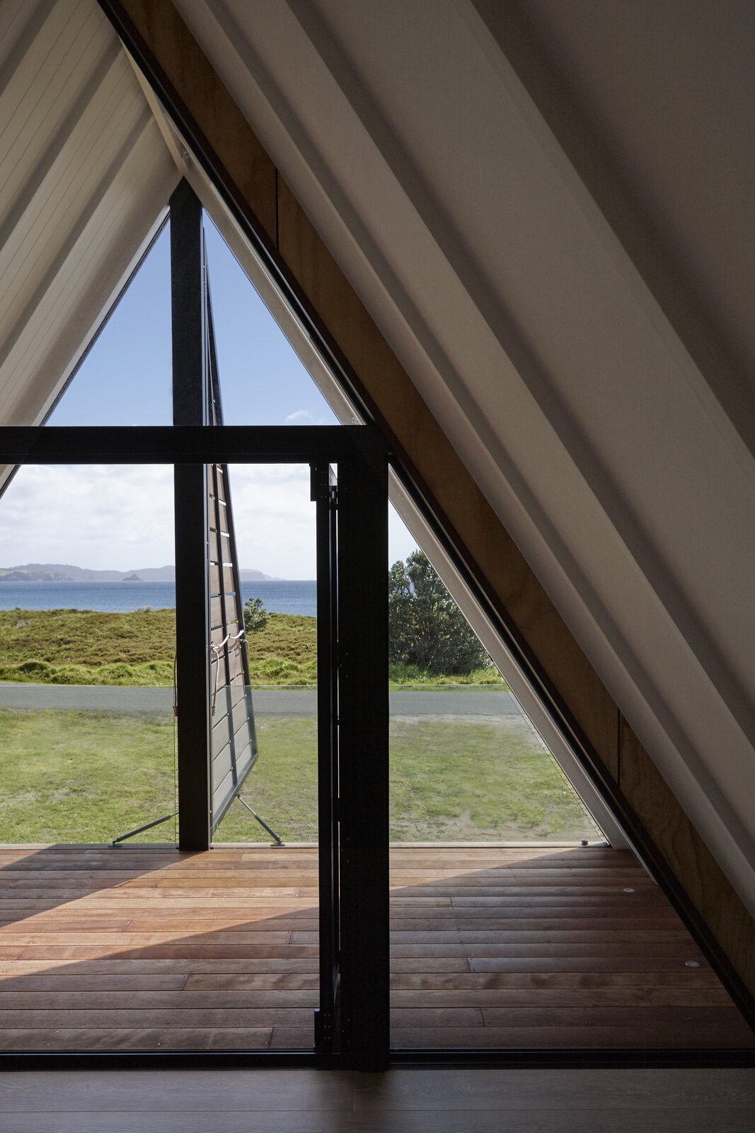 Photo 6 of 14 in This Coastal New Zealand A-Frame Looks Like a Floating ...