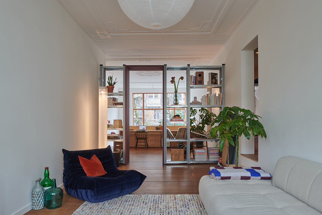 Photo 6 of 11 in A Blue Felt Stair Pops in This Rustic Rotterdam Home ...