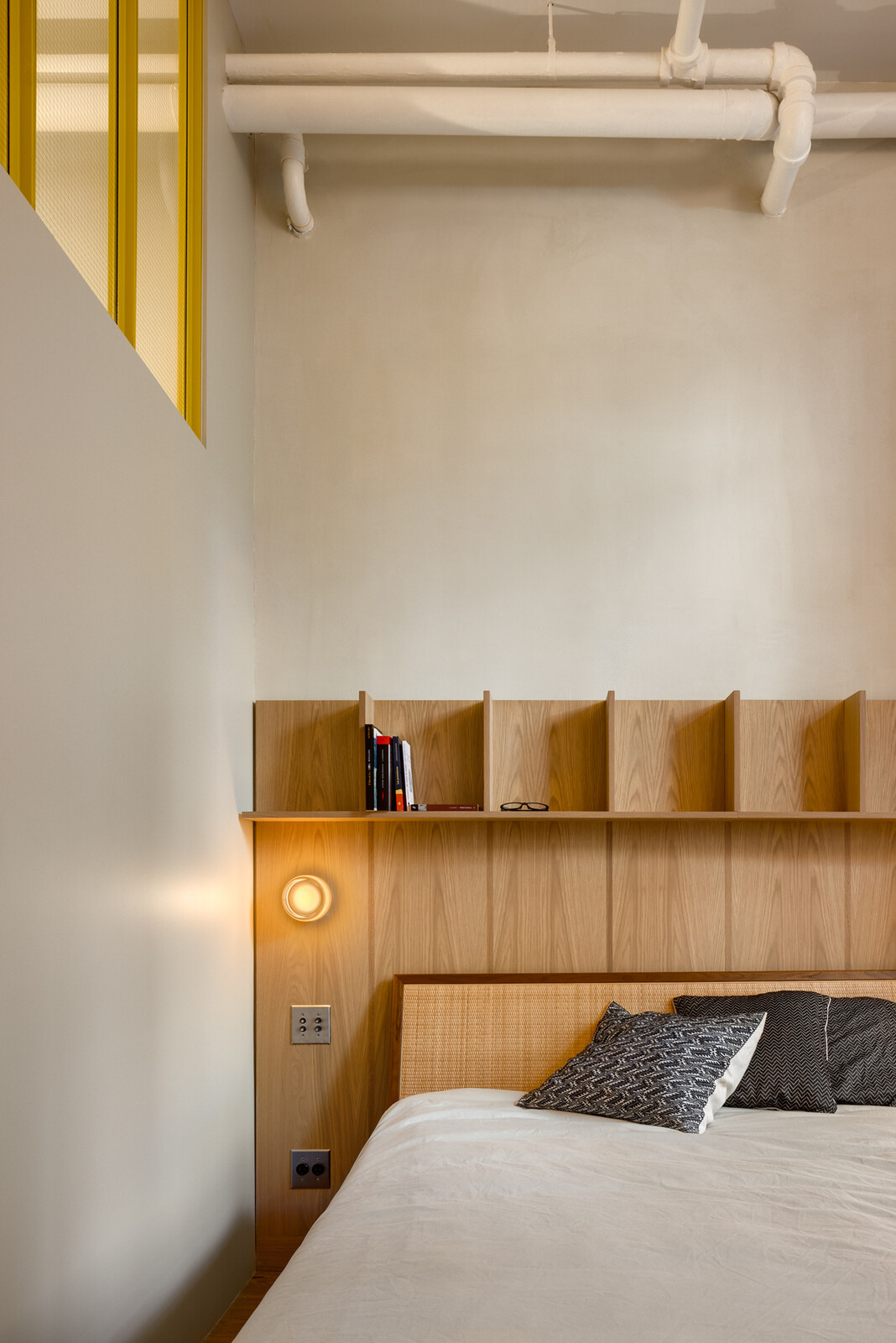 Photo 10 of 15 in A Yellow Floor-to-Ceiling Library Wall Brightens Up ...