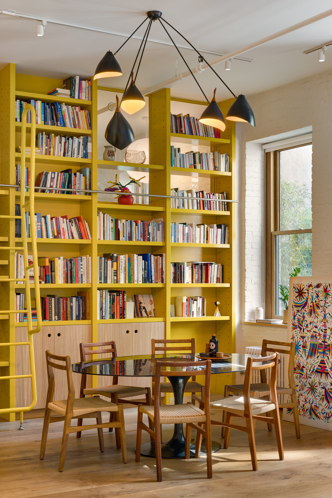 Photo 4 of 15 in A Yellow Floor-to-Ceiling Library Wall Brightens Up ...