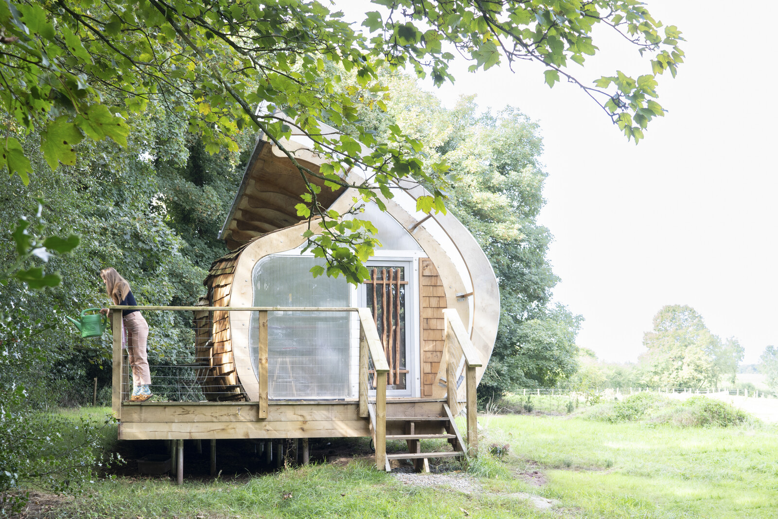 Photo 3 of 10 in This Cocoon-Like Cabin in England Has a Prefab Shell ...