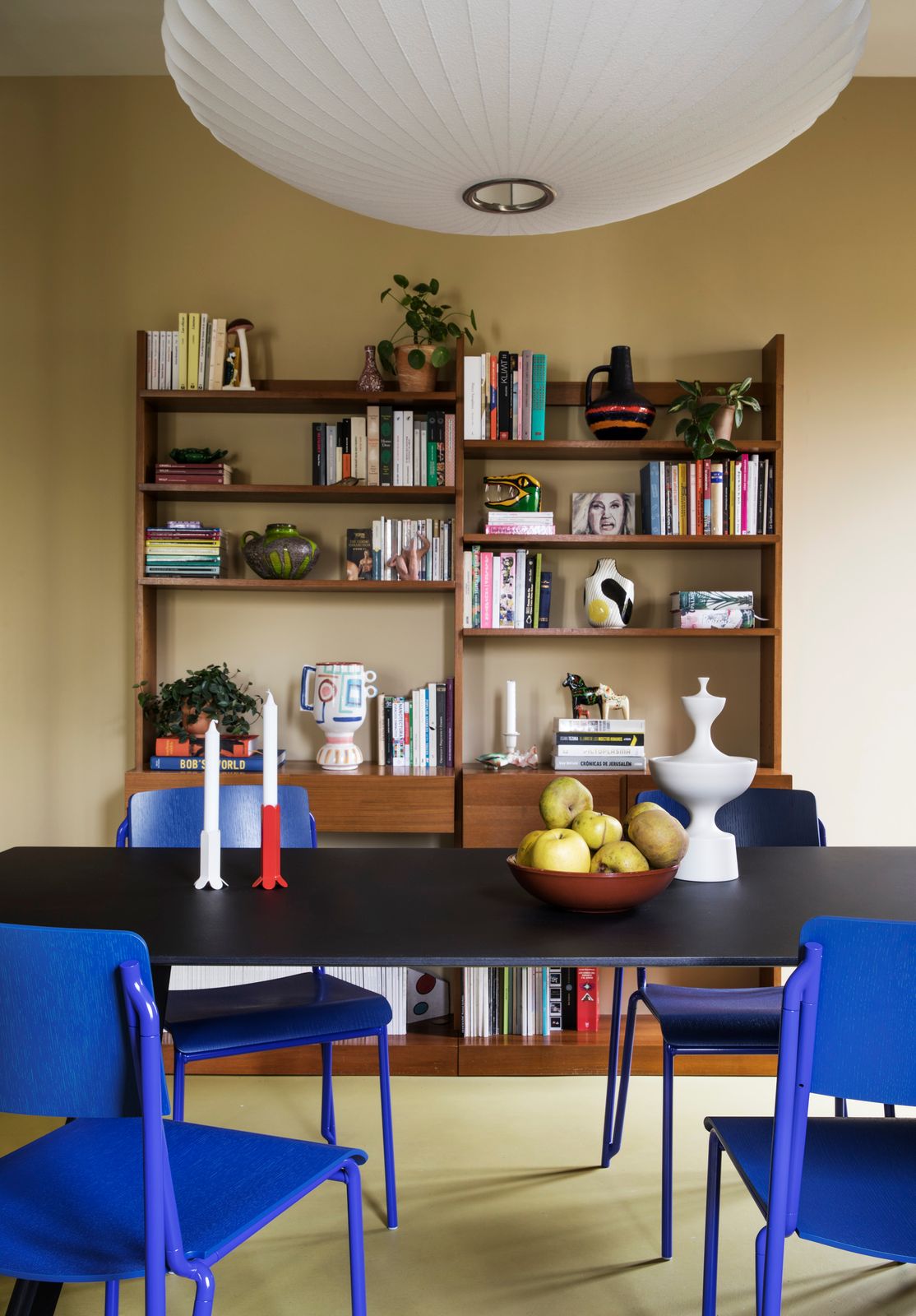 Photo 8 of 15 in A Crimson Curtain Makes This Madrid Flat Look Like a ...