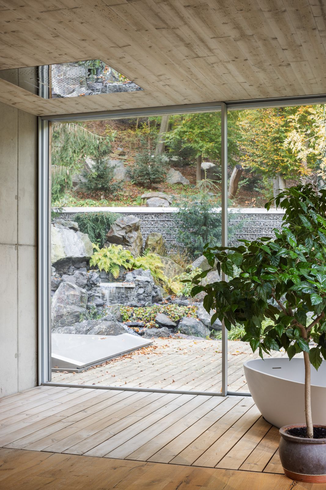 Photo 11 of 18 in Expanses of Glass Immerse This Y-Shaped Home in Its ...