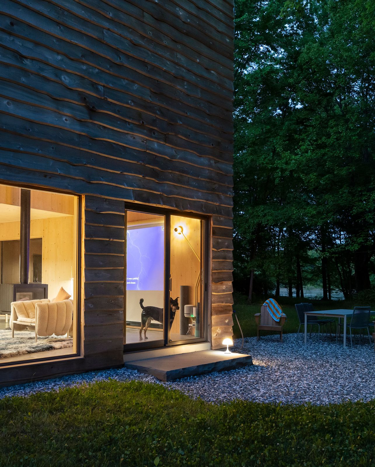 Photo 4 of 13 in Live-Edge Siding Covers This Prefab Cabin in Upstate ...