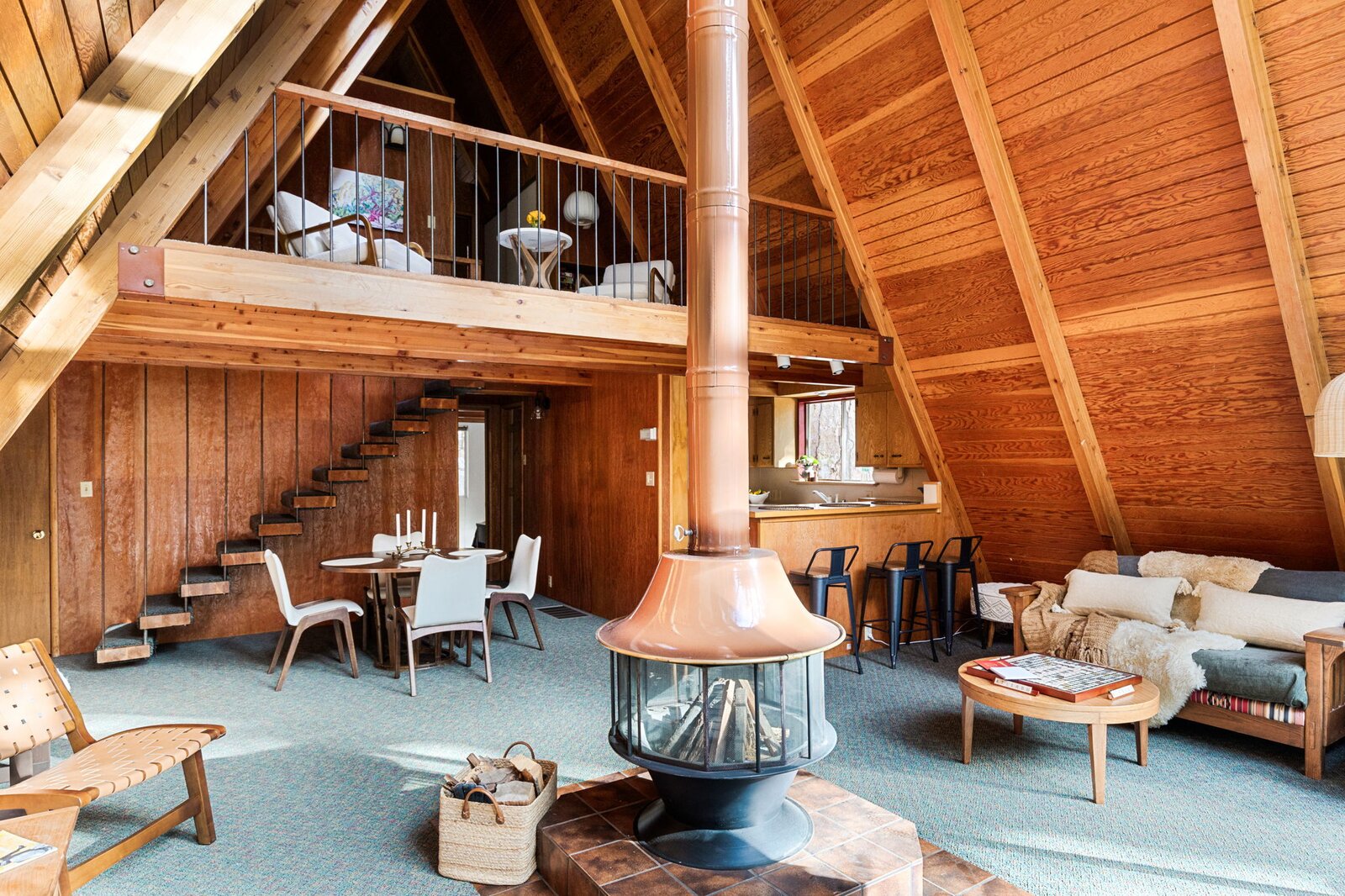 Photo 6 of 22 in Rare A-frame Cabin On Almost Half an Acre in Fern ...