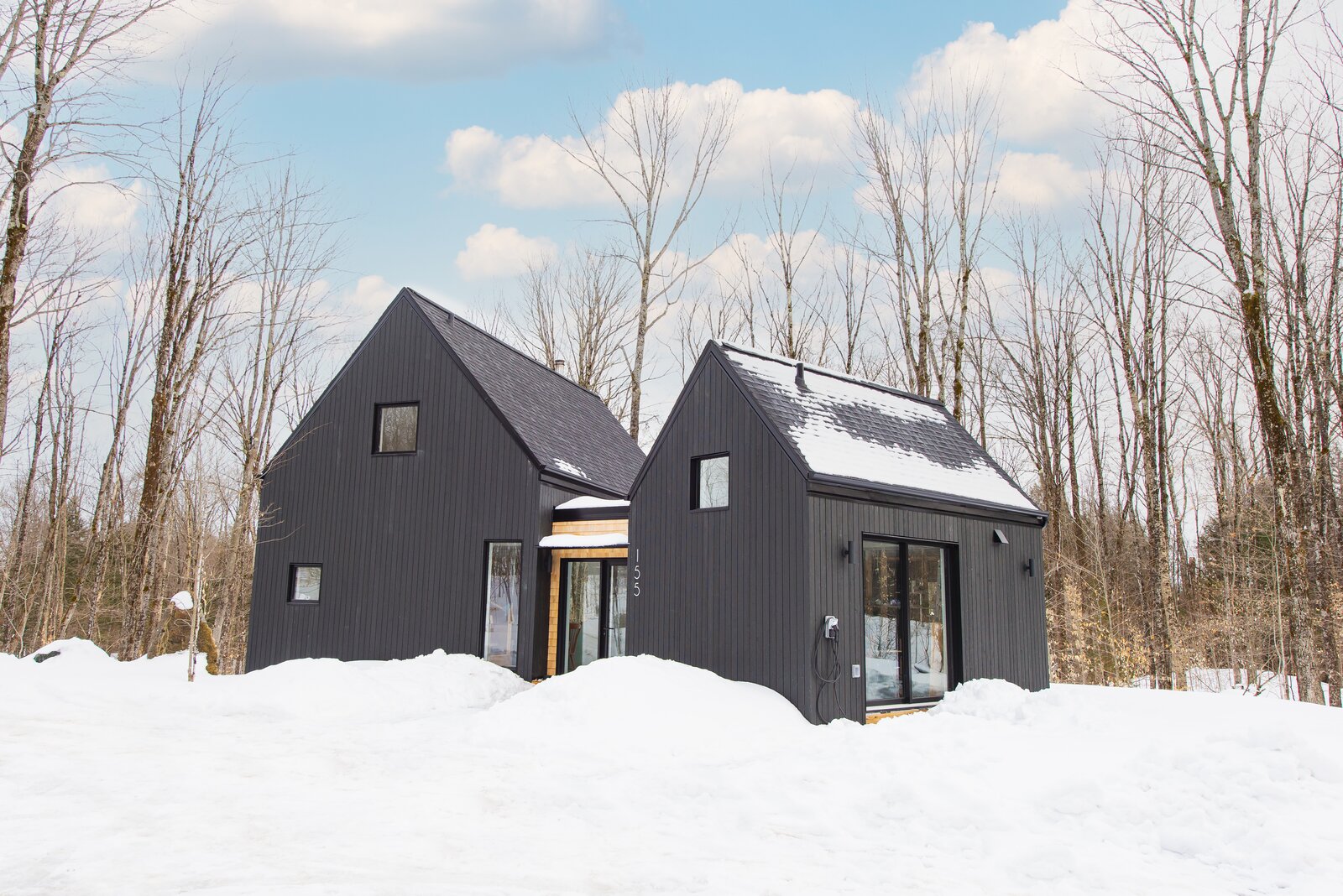 Photo 1 of 50 in In Quebec, a Pair of Black Gables Form a Scandinavian ...