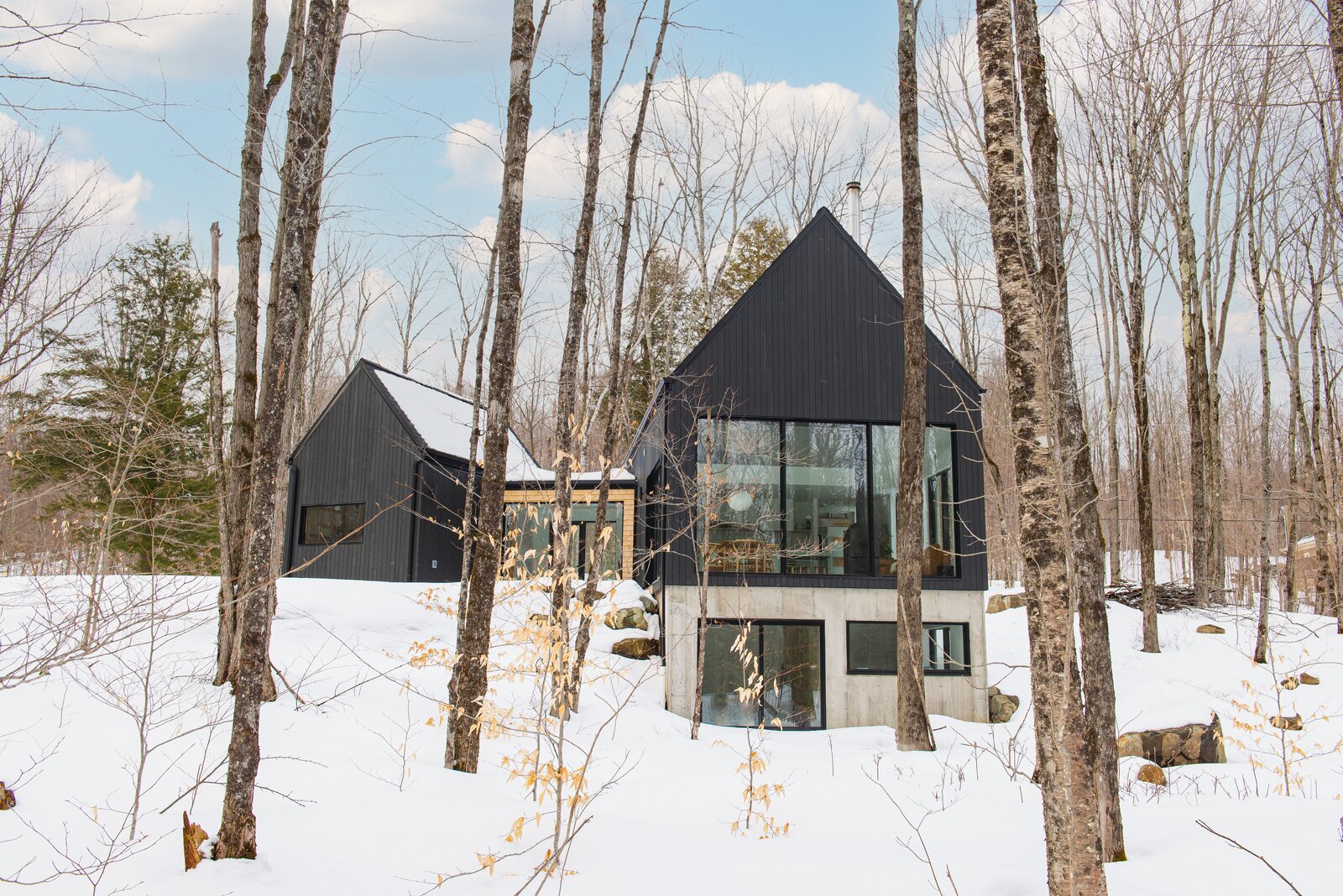 Photo 1 of 50 in In Quebec, a Pair of Black Gables Form a Scandinavian ...